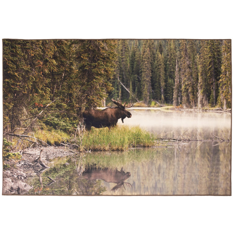 Green Trail Moose Area Rug - Wayfair Canada
