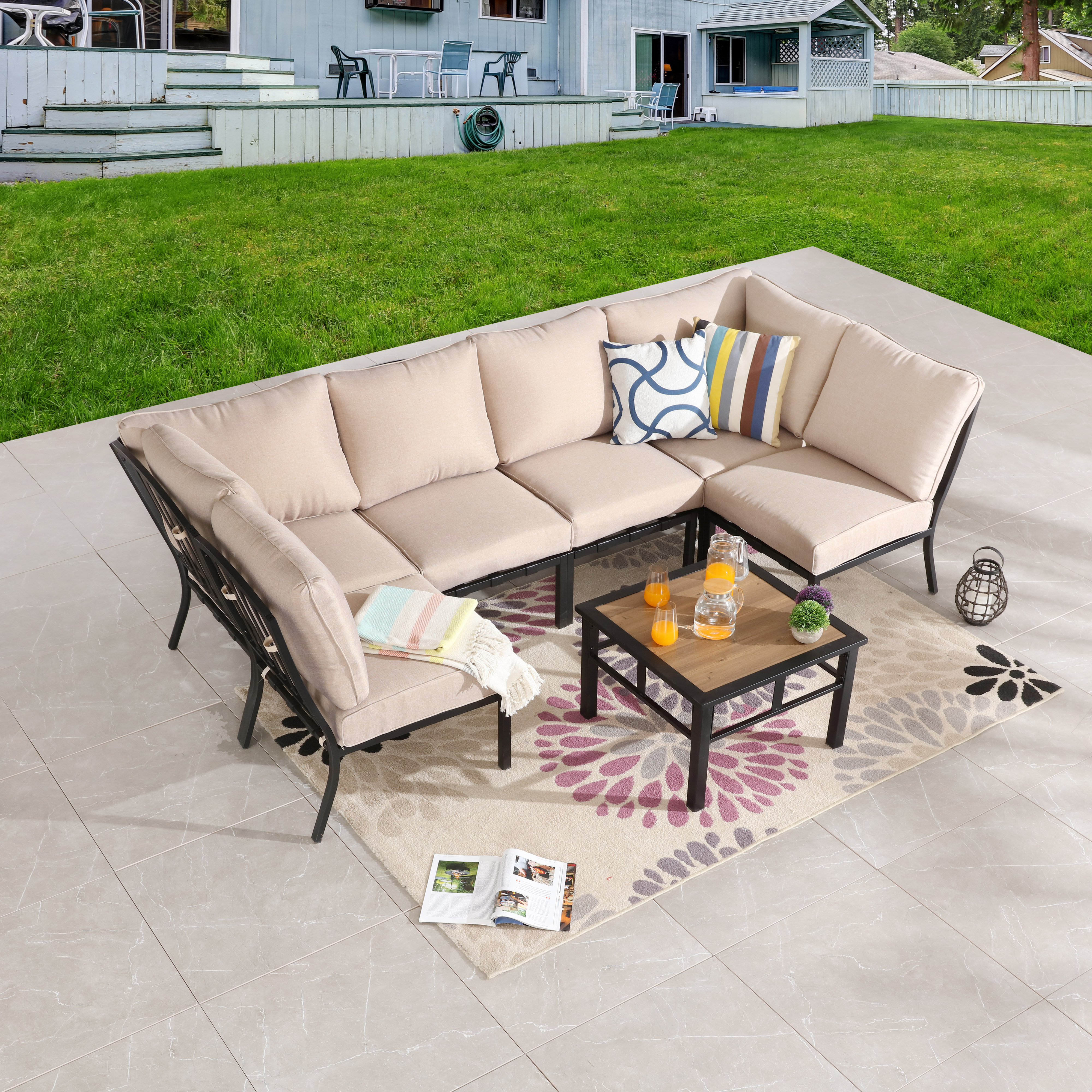Lark Manor™ Torpoint 7-Piece Outdoor Metal Conversation Set | Wayfair