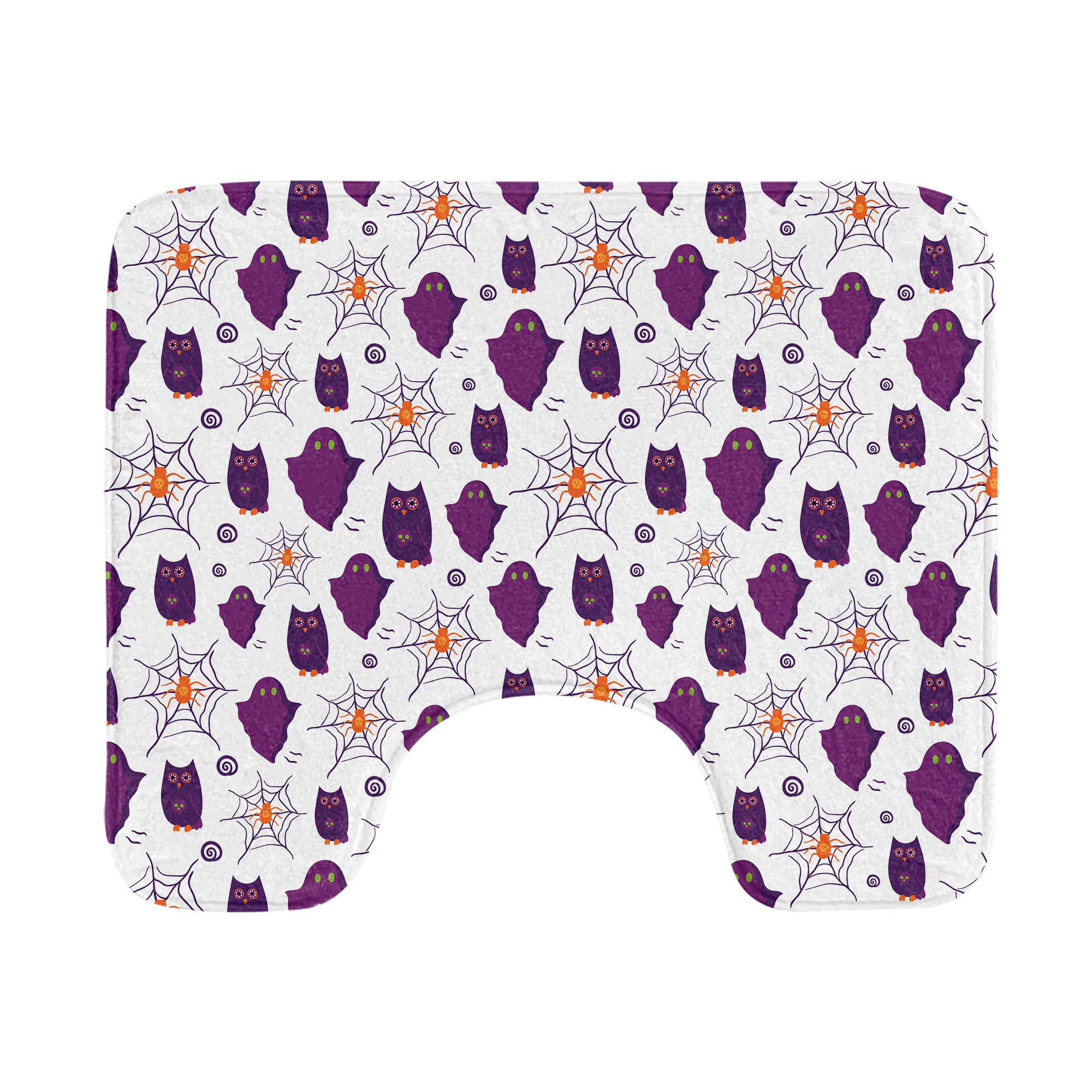 East Urban Home Ghost Toilet Mat U-Shape Bathroom Rug 20" Orange Purple ...