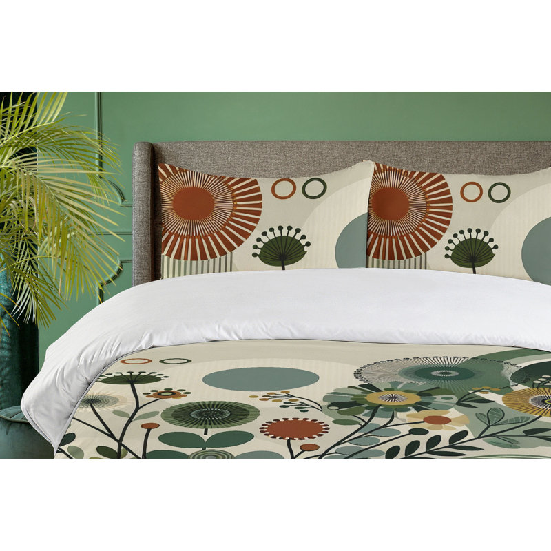 Ambesonne Boho Duvet Cover Set Bohemian Floweret Cottagecore Pale ...