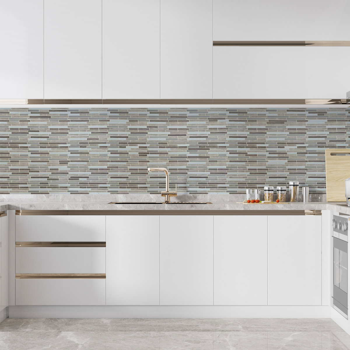 NovoTileStudio Seville 11" x 10" Gel Peel & Stick Backsplash Mosaic ...