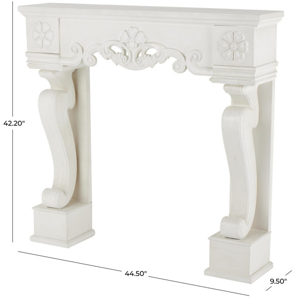 One Allium Way® Cole And Grey Wooden Freestanding Scroll Fireplace ...