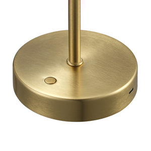 Mercer41 14" Rechargeable LED Integrated Table Lamp, Matte Brass ...