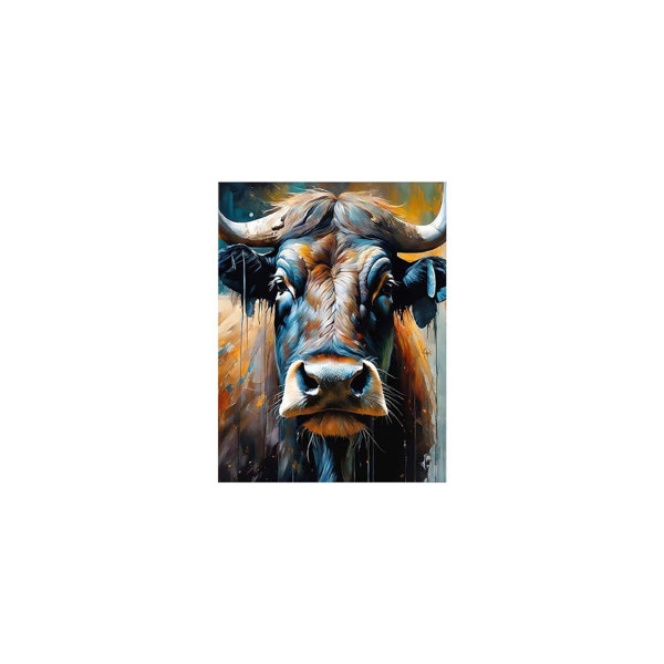 Lily Manor Highland Cow Canvas Wall Art Oil Painting Longhorn Highland ...