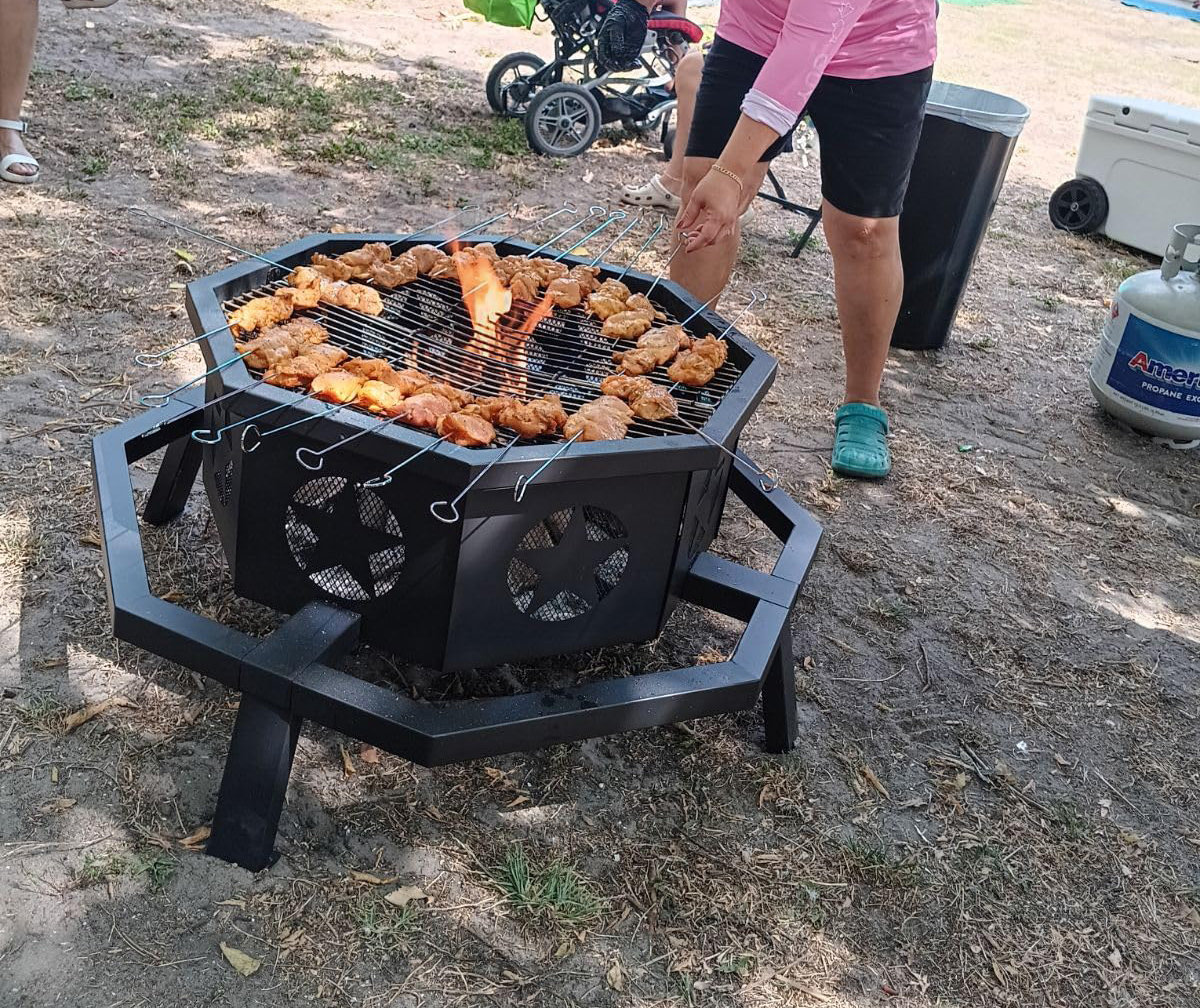 17 Stories 2 in 1 Large Wood Burning Fire Pit with Cooking Grate 35 In ...