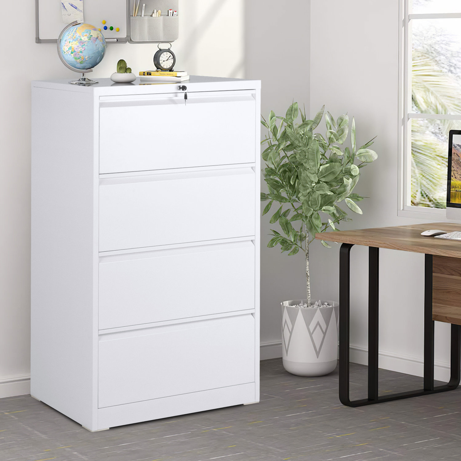 Latitude Run® 36'' Wide 4 -Drawer Steel Lateral Filing Cabinet with ...