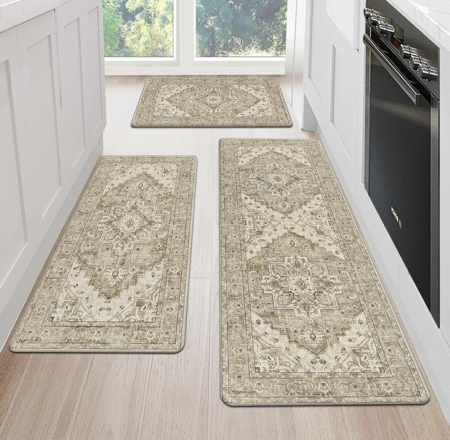 Bungalow Rose Kitchen Rug Sets 3 Piece, Cushioned Anti Fatigue Kitchen ...