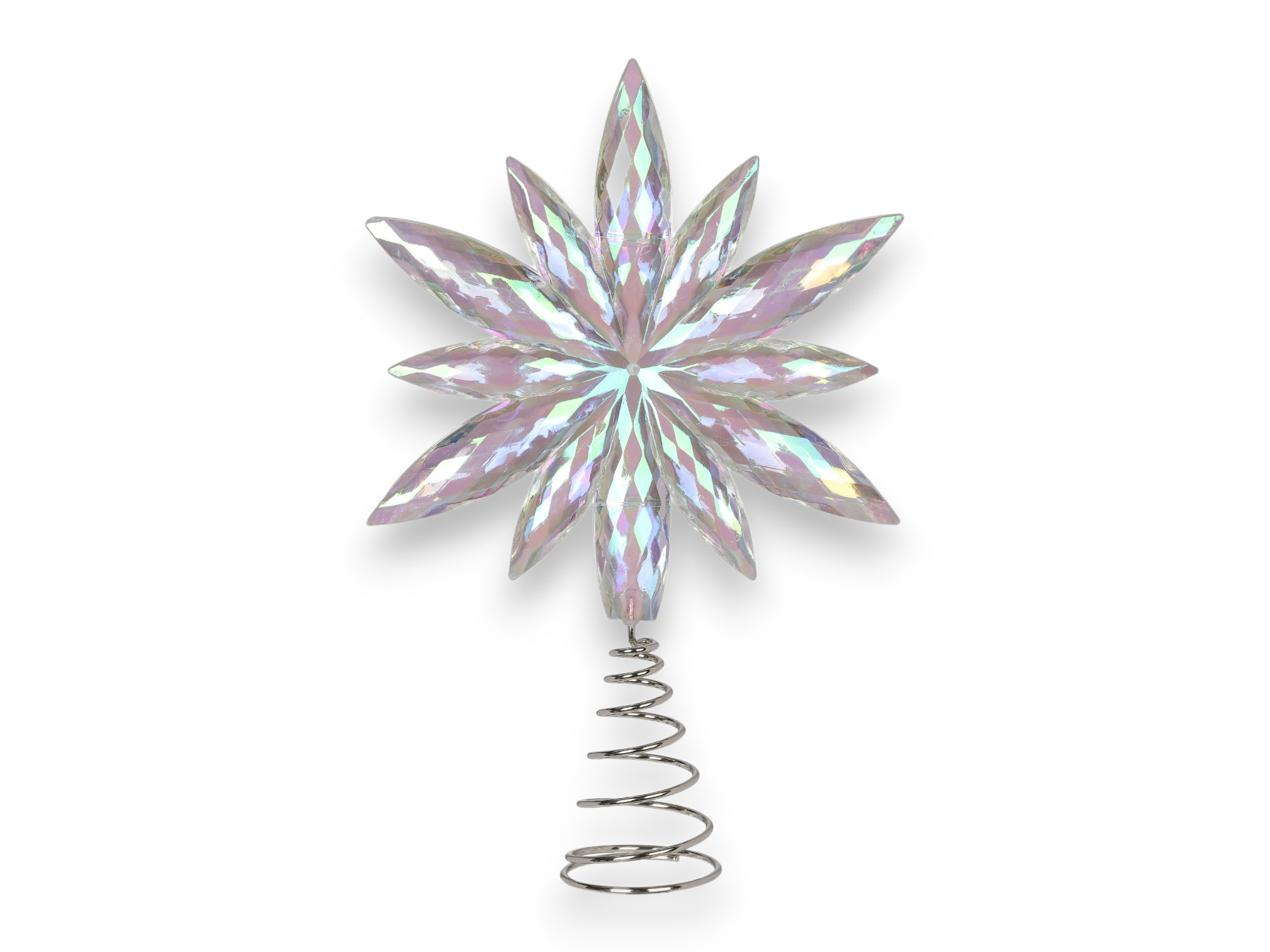 The Holiday Aisle® 12" AB Acrylic Crystal Snowflake Tree Topper | Wayfair