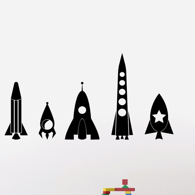 Sweetums Wall Decals 5 Piece Rocket Ship Wall Decal Set - Wayfair Canada