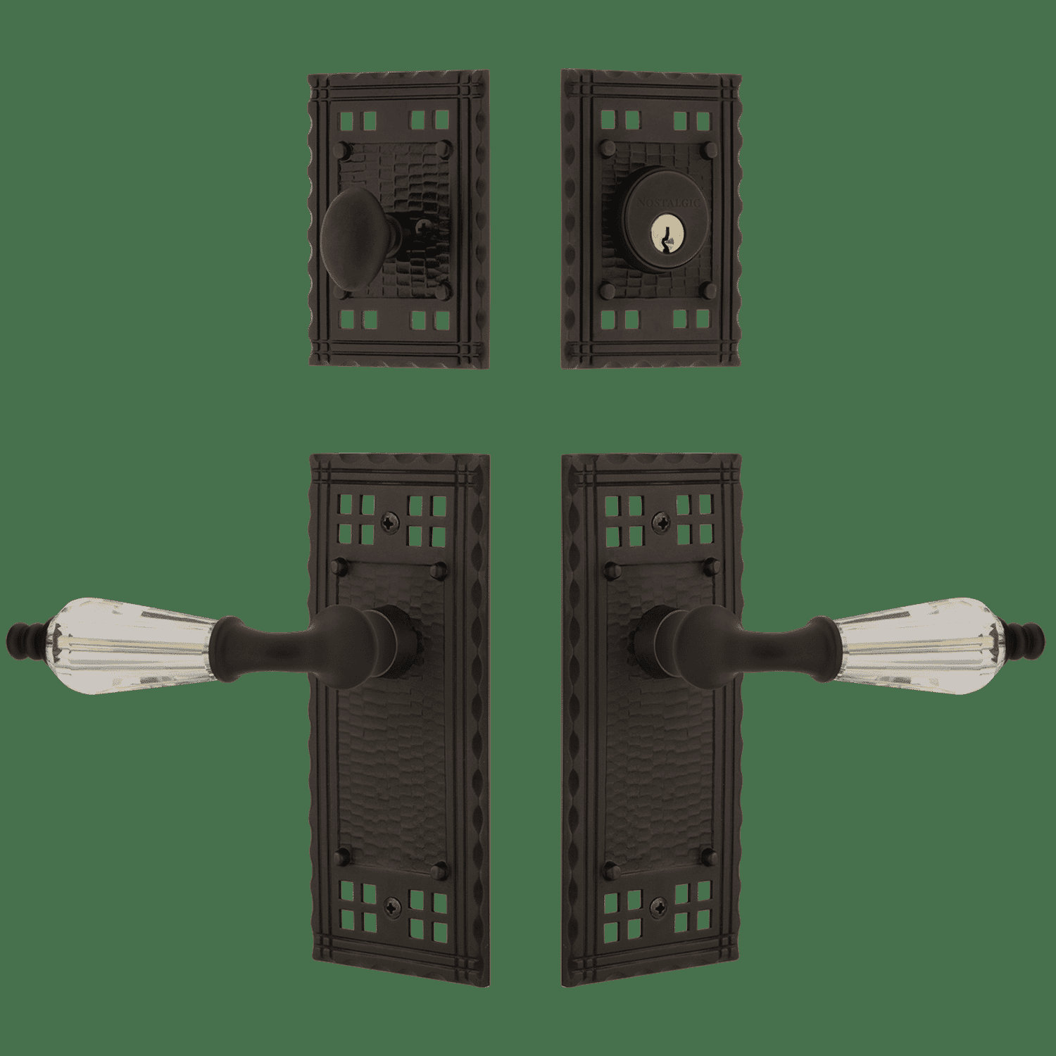 Nostalgic Warehouse Craftsman Entry Set with Parlour Crystal Lever ...