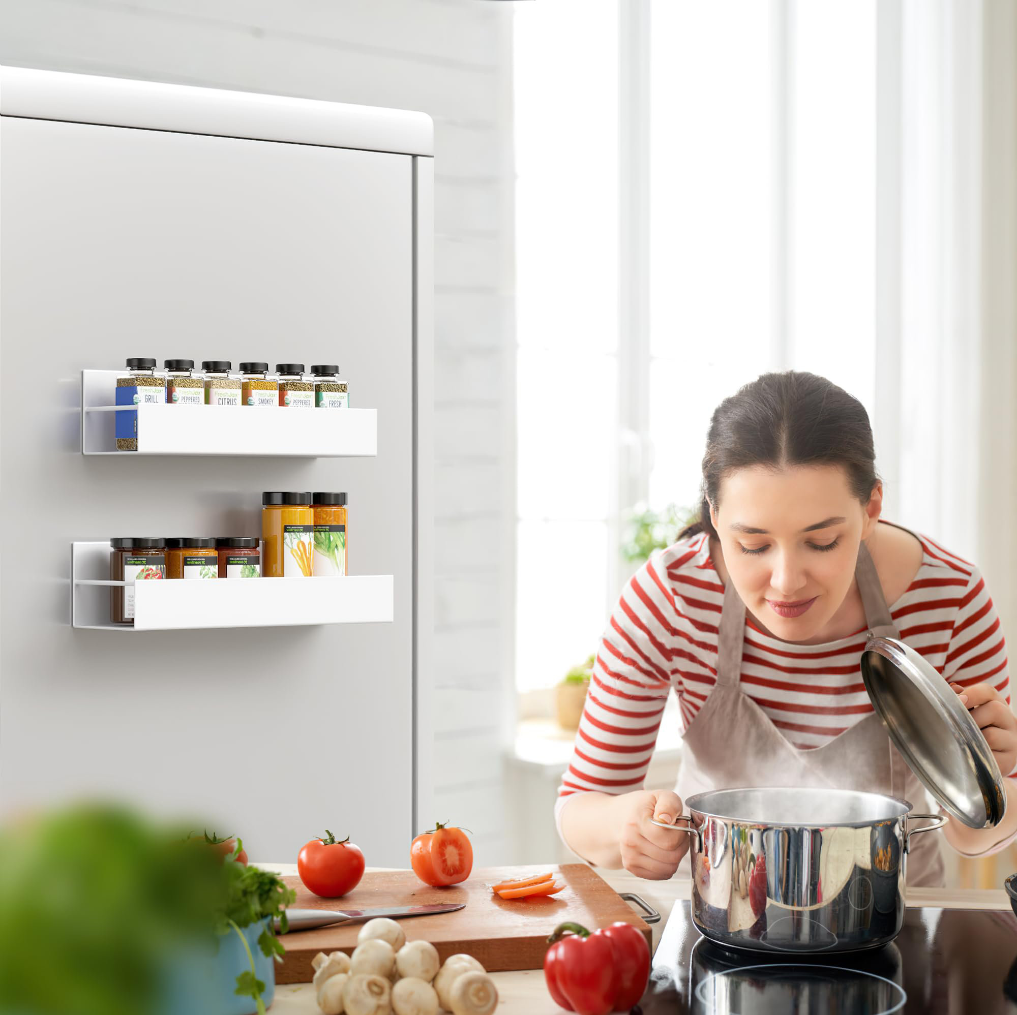 Mint Pantry Organisateur amovible d'épices à condiments magnétiques pour réfrigérateur et micro ...