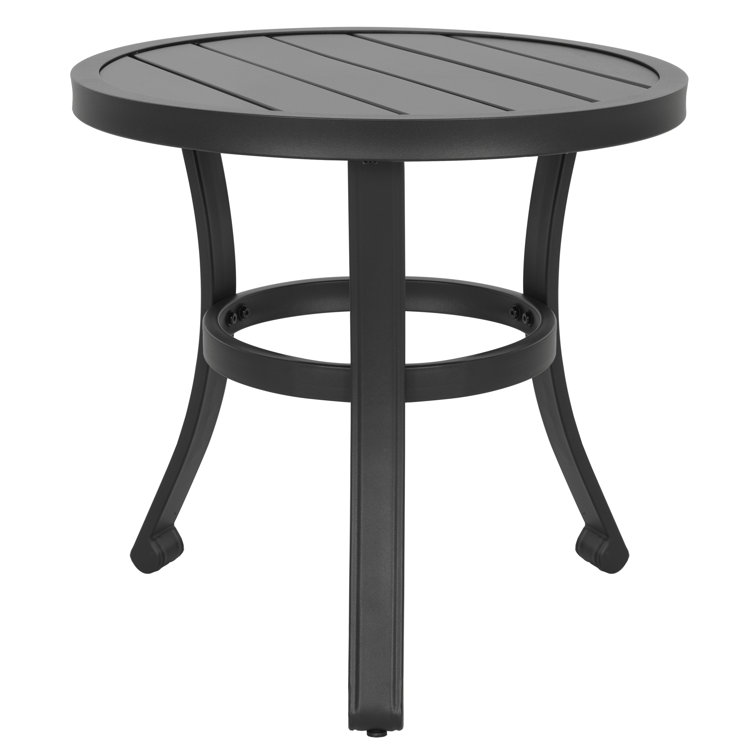 Winston Porter Outdoor Metal Side Table, Weather-resistant 20’’ Round ...