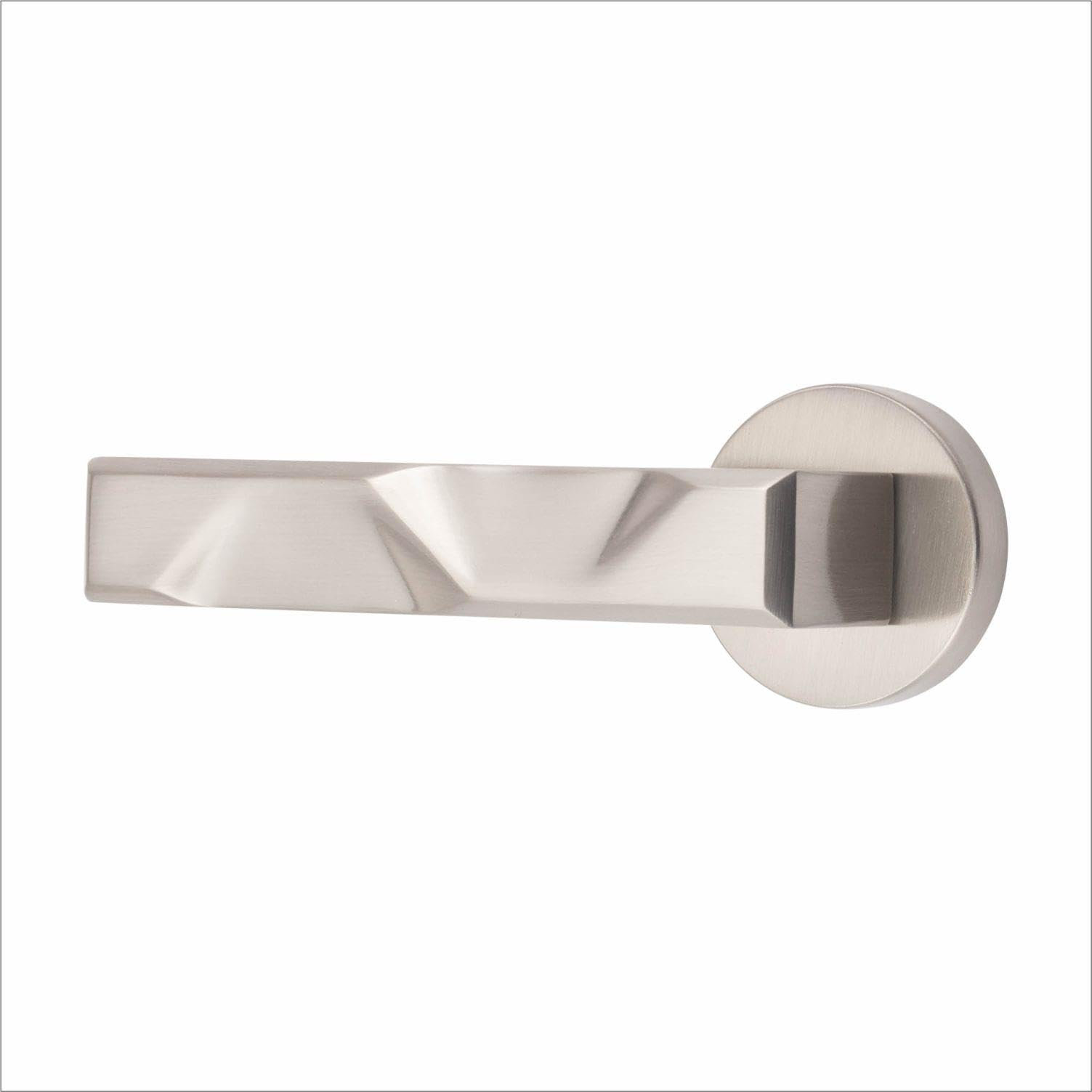Metro Lane Modern Nova Euro Lock Door Handles in Satin Nickel Finish ...