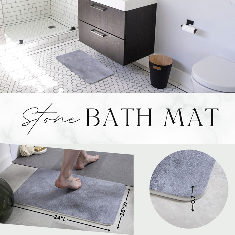 Evideco Stone Mat Diatomite Quick-dry Stone Bath Mat Ultra Absorbent ...