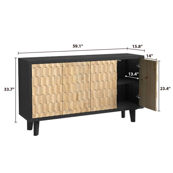 Ebern Designs 59" Sideboard with Adjustable Shelves | Wayfair