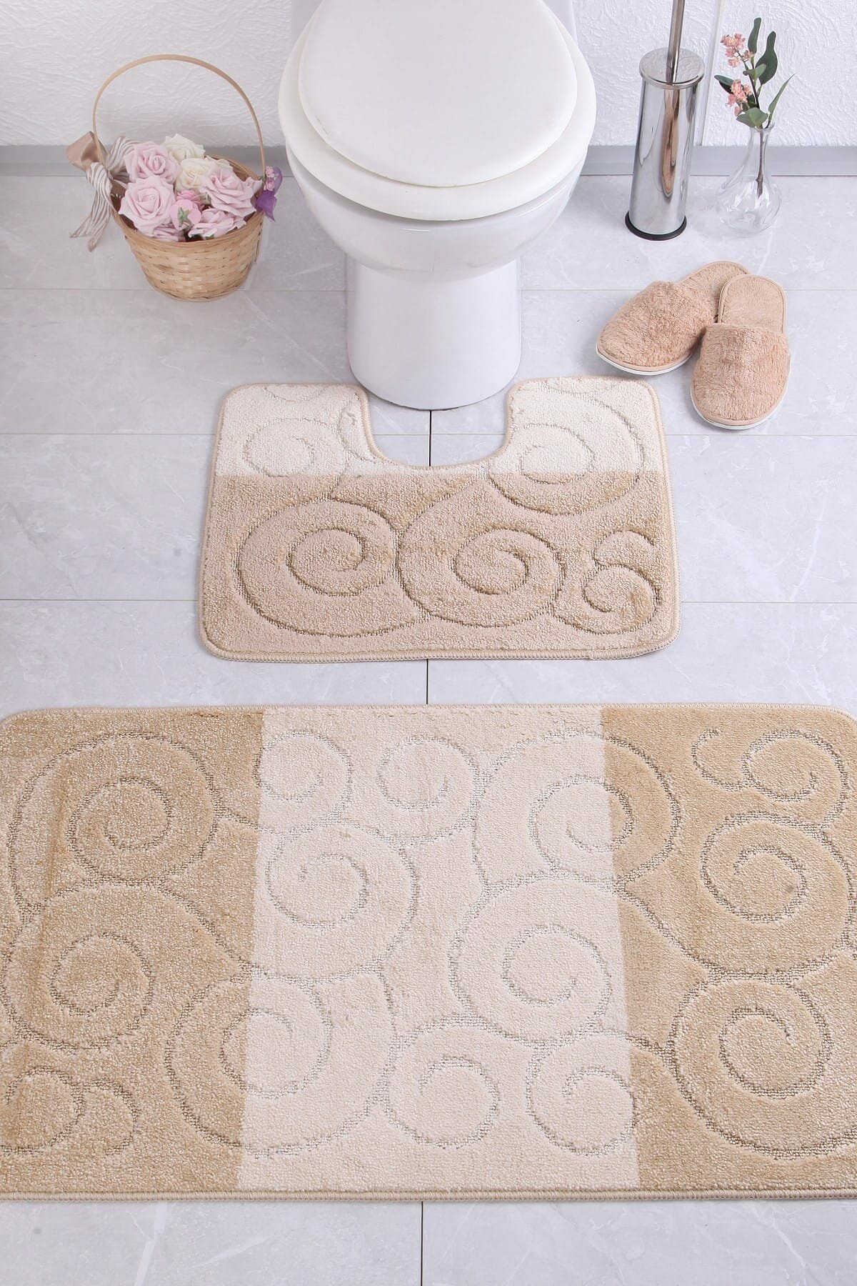 East Urban Home Clemens Striped 2 Piece Bath Rug Set | Wayfair
