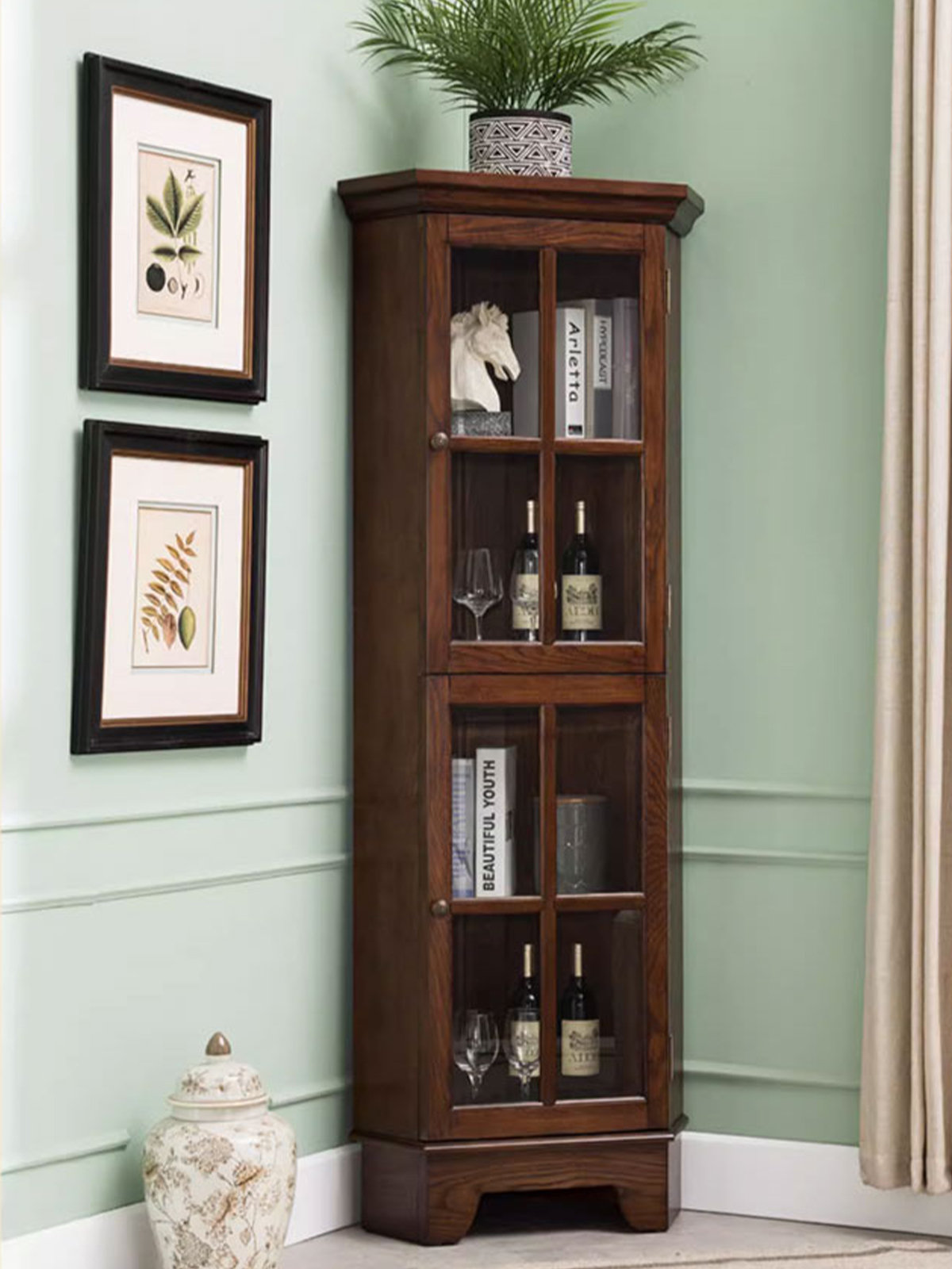 Red Barrel Studio® 70.87" Corner Solid Wood Display & China Cabinets ...