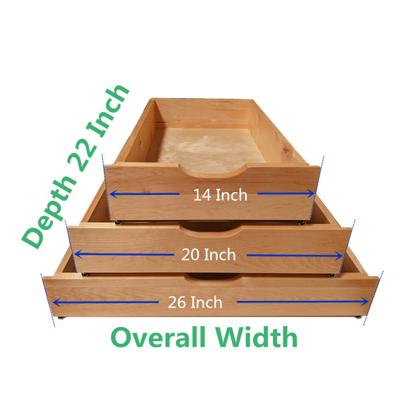 Rebrilliant Soft Close Wood Drawer Pull Out Organizer Roll Out Box ...