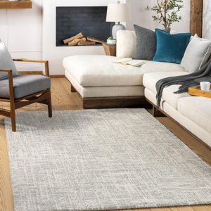 17 Stories Baucom Abstract Light Gray/Ivory Area Rug & Reviews | Wayfair