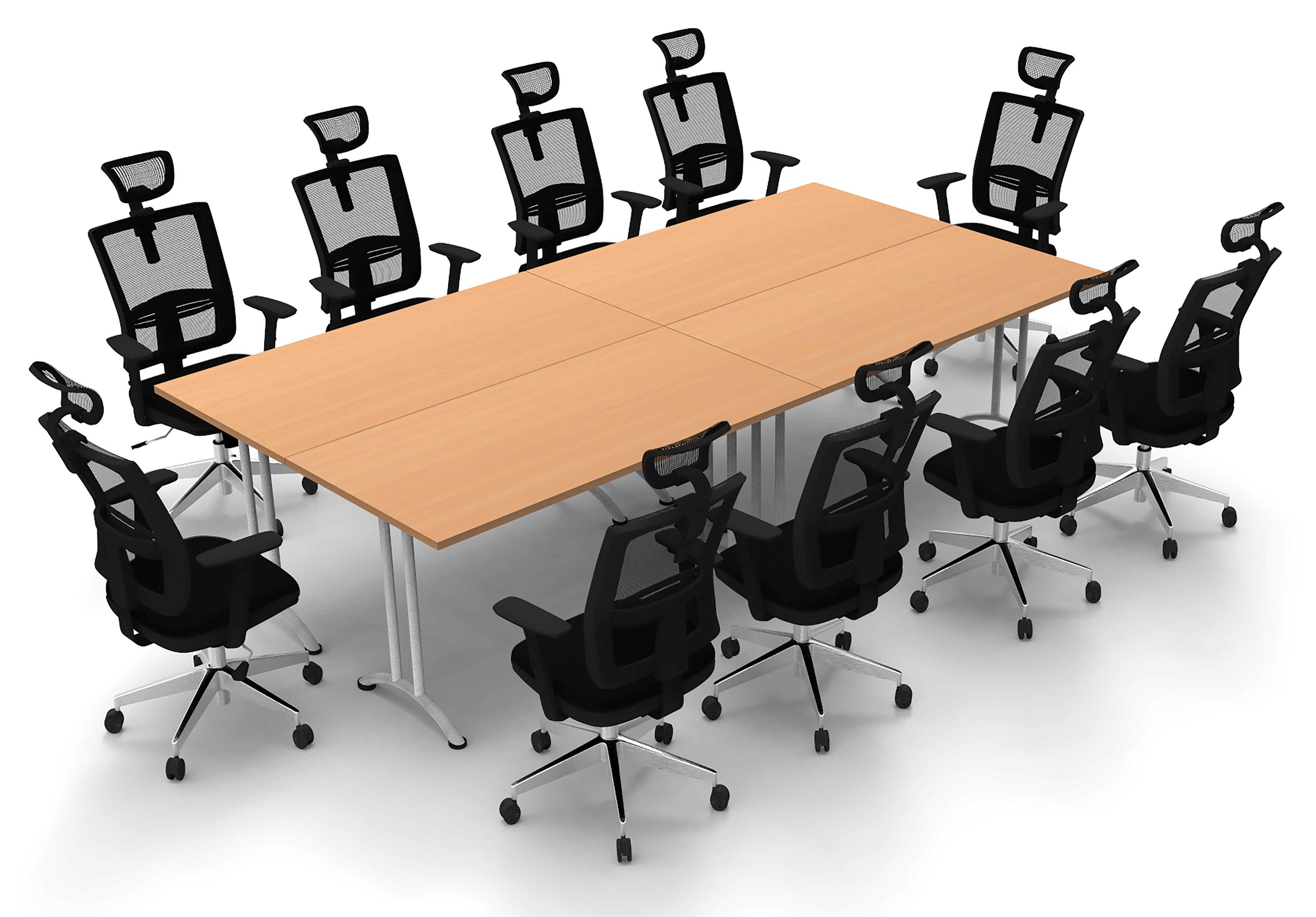 Symple Stuff Haith 10 Person Conference Meeting Tables with 10 Chairs ...