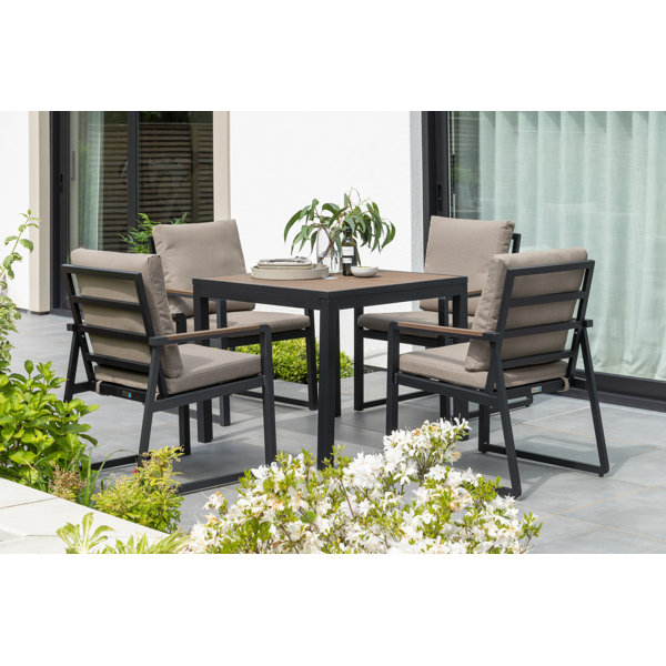 Brayden Studio 4-Sitzer Gartengarnitur Berdie mit Polster | Wayfair.de
