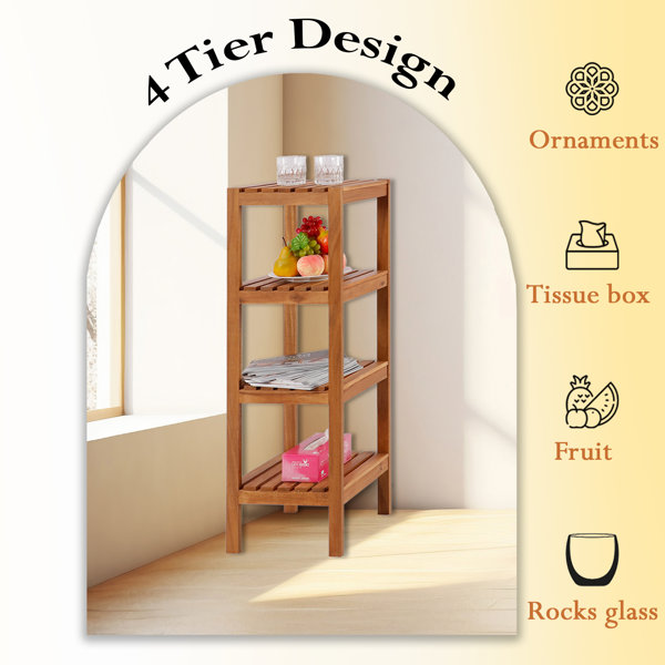 Winston Porter 4-tier Acacia Wood Conner Rack "& Reviews" | Wayfair