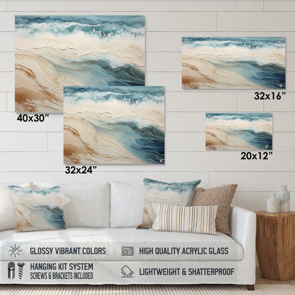 Highland Dunes Antek - Modern Blue And Beige Sand Aerial View V ...