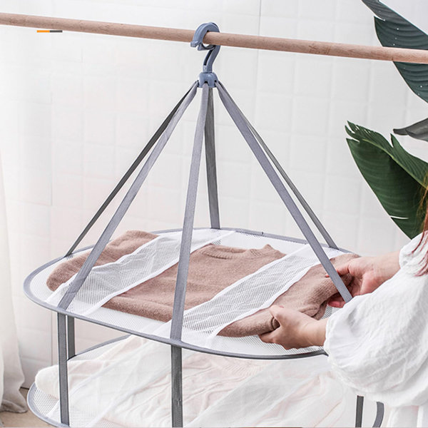 Rebrilliant 3-Tier Folded Mesh Clothes Hanging Dryer Sweater Drying ...