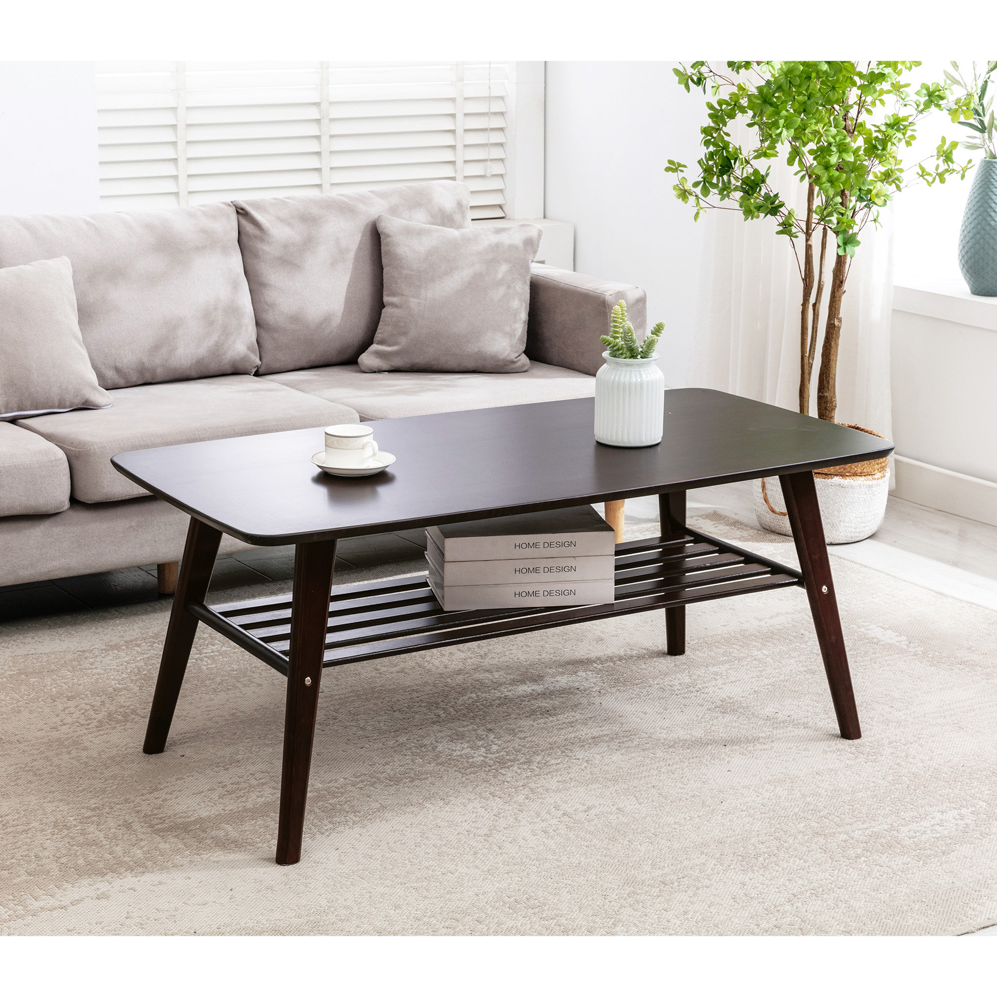 Corrigan Studio® Amber-Marie Coffee Table - Dark Walnut | Wayfair