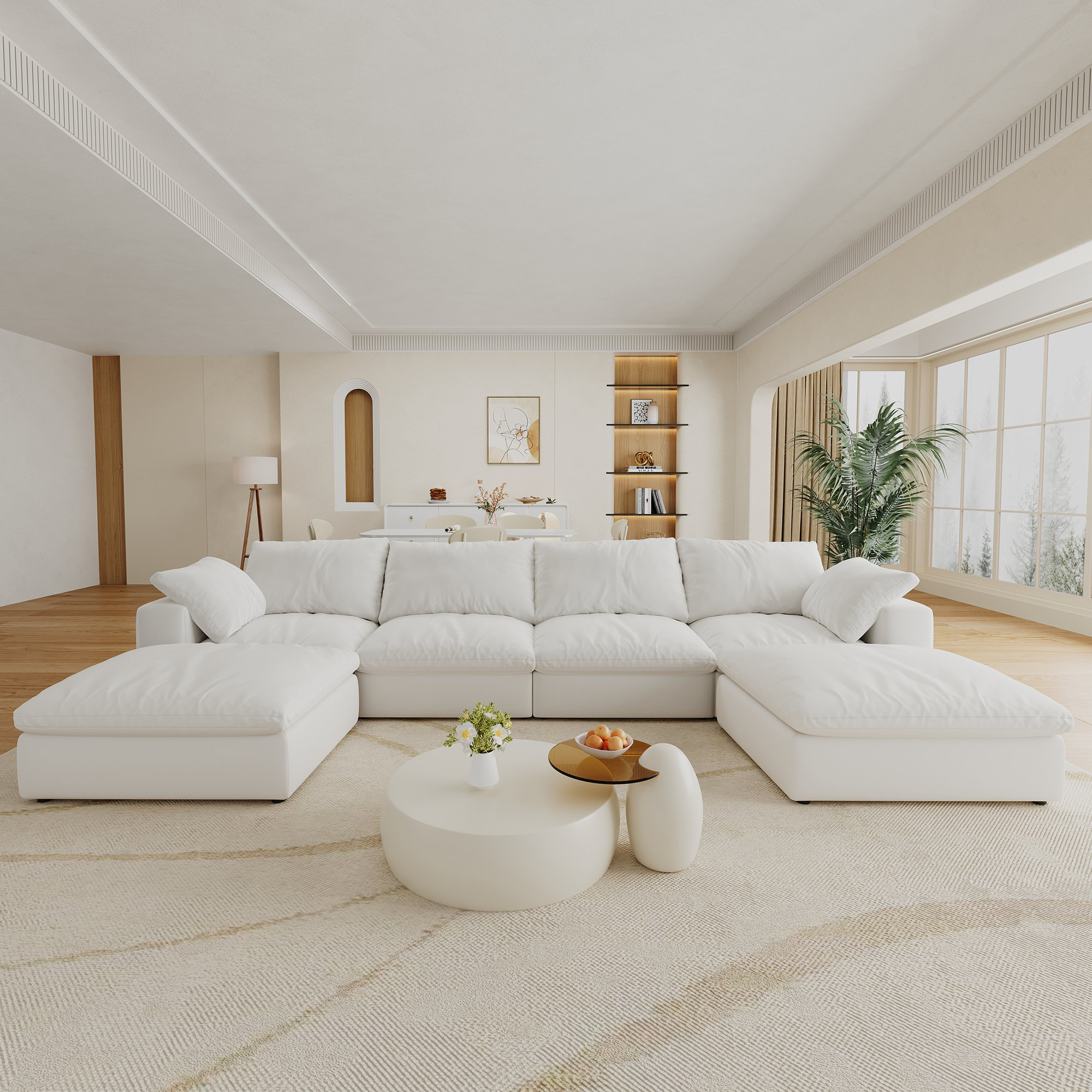 Wade Logan® Wauseon 160"W Modular Down Filled RAF LAF U-shape Sectional ...