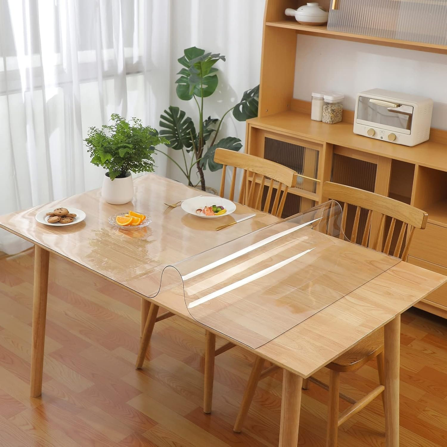 17 Stories Clear Transparent Cover Table Top Protector for Dining Room ...