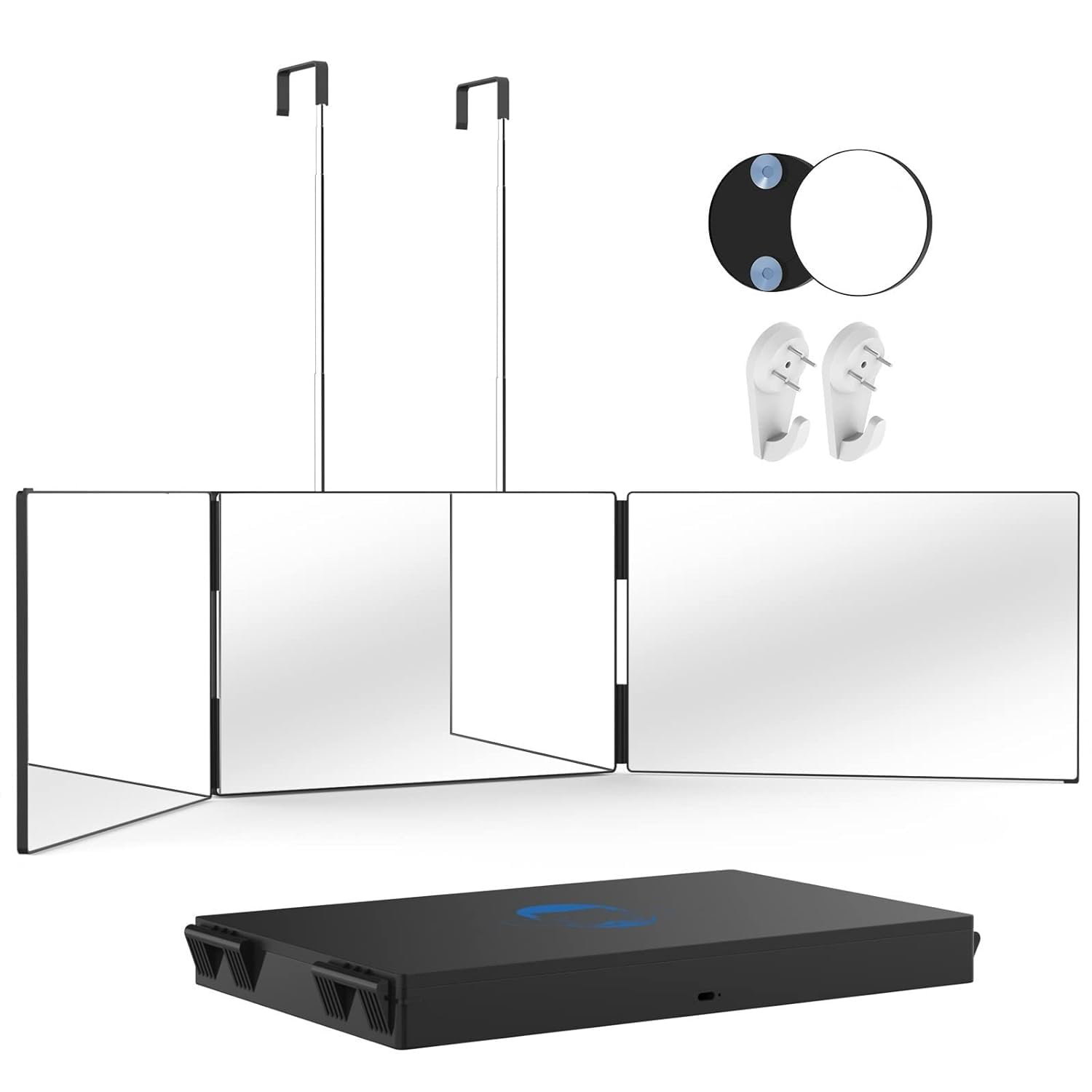 Wrought Studio™ 3 Way Mirror With 10X Magnifying Mirror, Tri-Fold ...