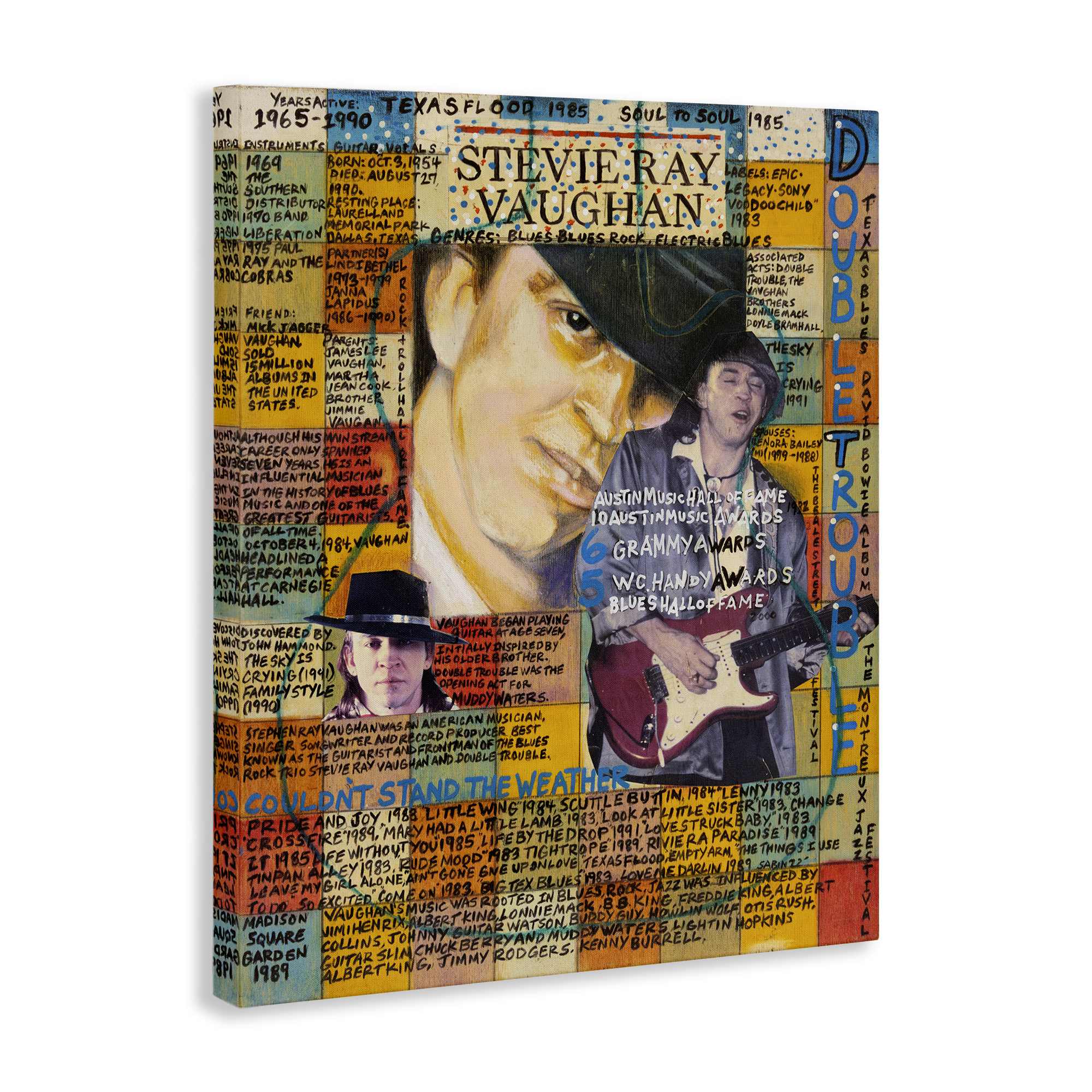Dakota Fields Stevie Ray Vaughan Collage Canvas Wall Art by Sabin | Wayfair