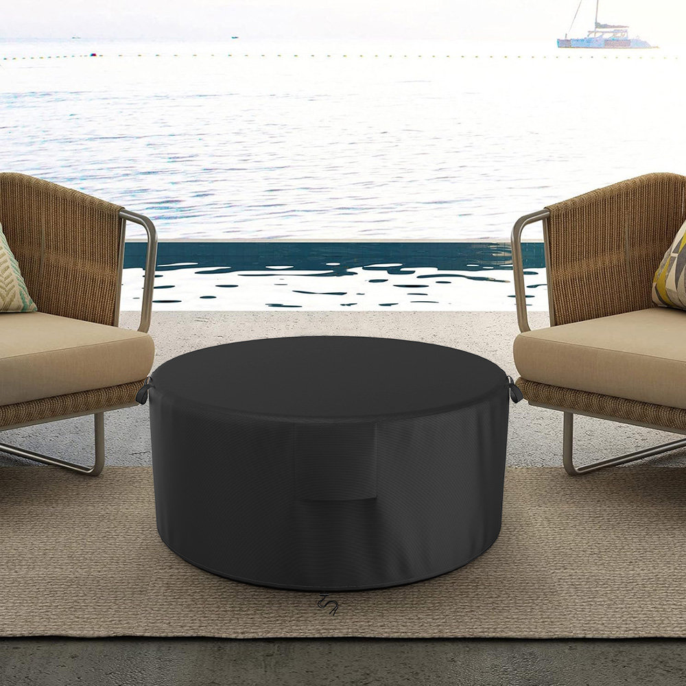 WOODYHOME Patio Round Fire Pit Cover, Heavy-Duty Full Coverage Cover ...