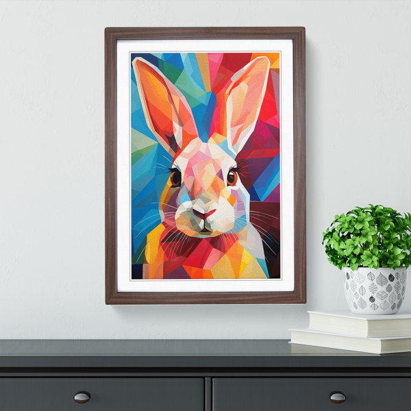 Brambly Cottage Rabbit Cubism - Single Picture Frame Print on Wood ...