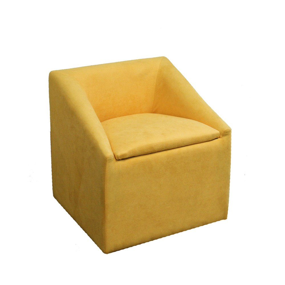 George Oliver 21" Modern Yellow Gold Cubed Accent Storage Chair | Wayfair