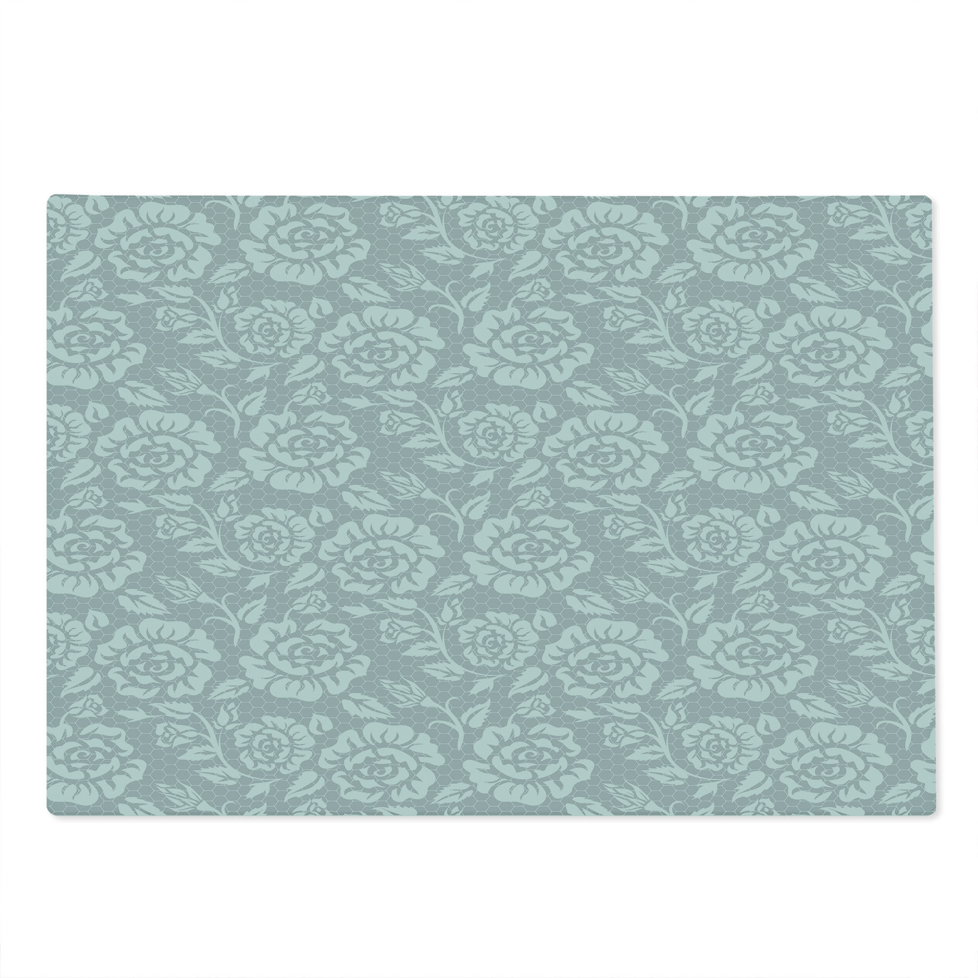 Ambesonne Grey Cutting Board Large Size Vintage Style White Roses Grey ...