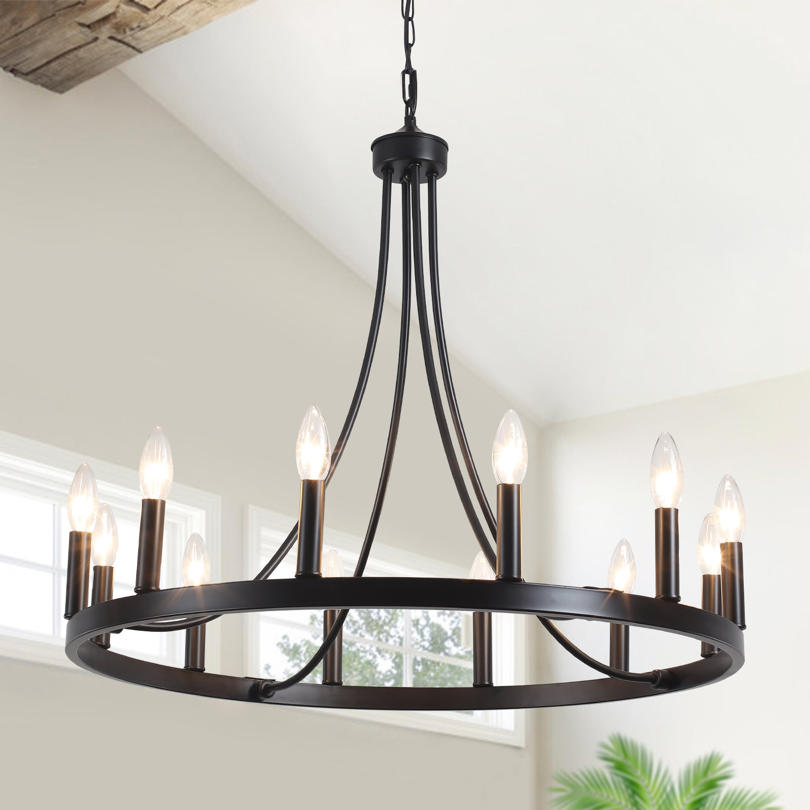Sand & Stable™ Hendon 20- Light Large Farmhouse Wagon Wheel Chandelier ...