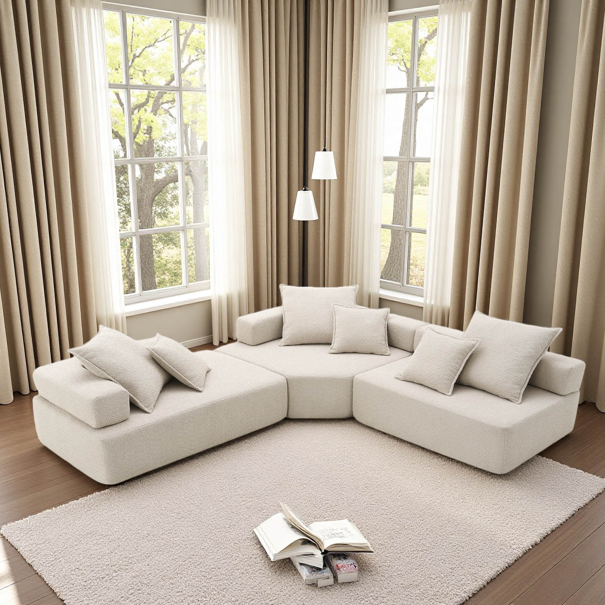 Kunpeng Oversized Modular L Shaped Sectional Sofa,Luxury Boucle Floor ...
