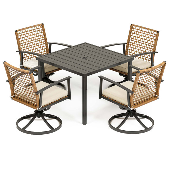 Red Barrel Studio® 4 - Person Swivel & Rocking Chairs Outdoor Dining ...