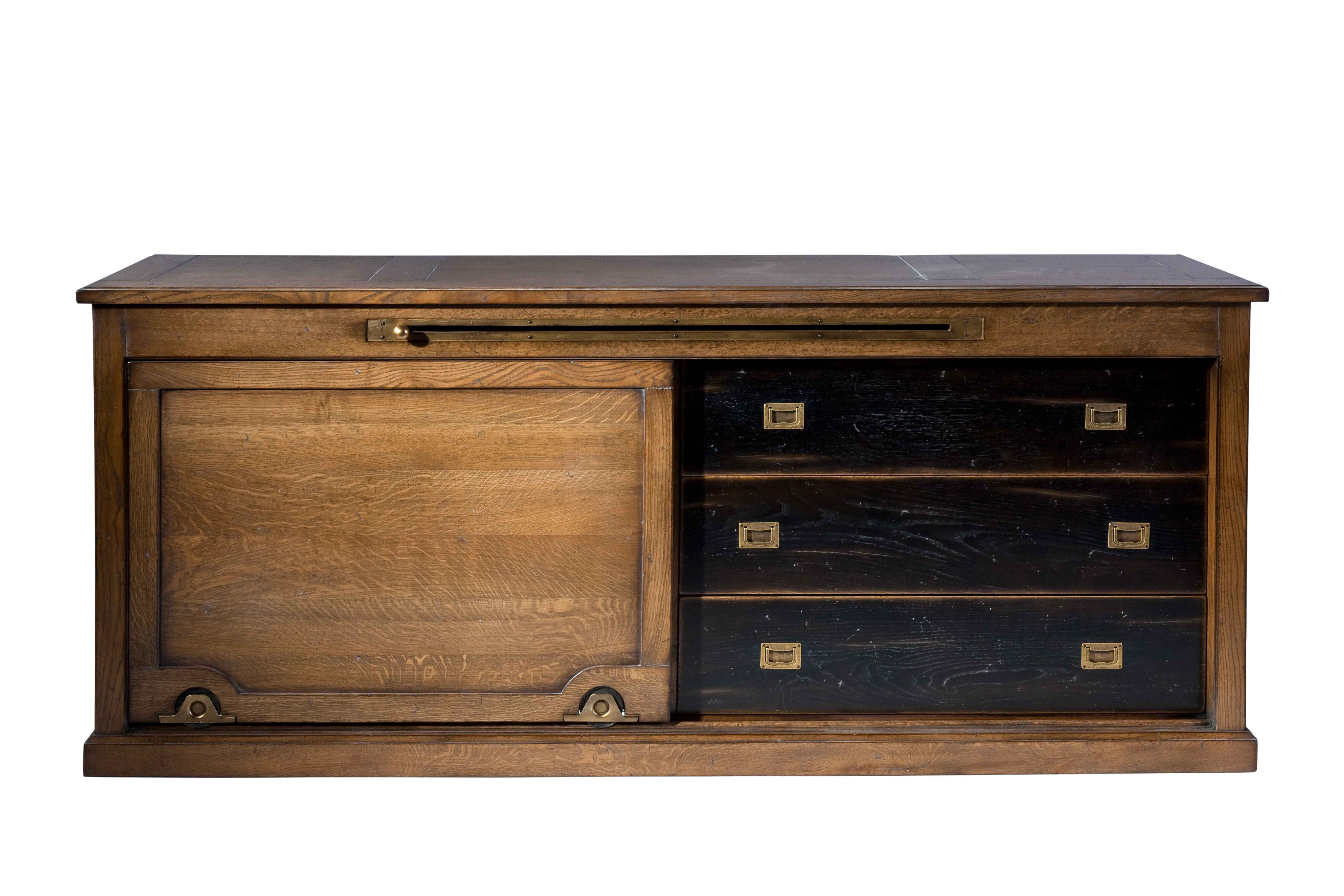 Michel Ferrand Horloger 82.7" Wide 3 Drawer Oak Wood Credenza - Wayfair ...