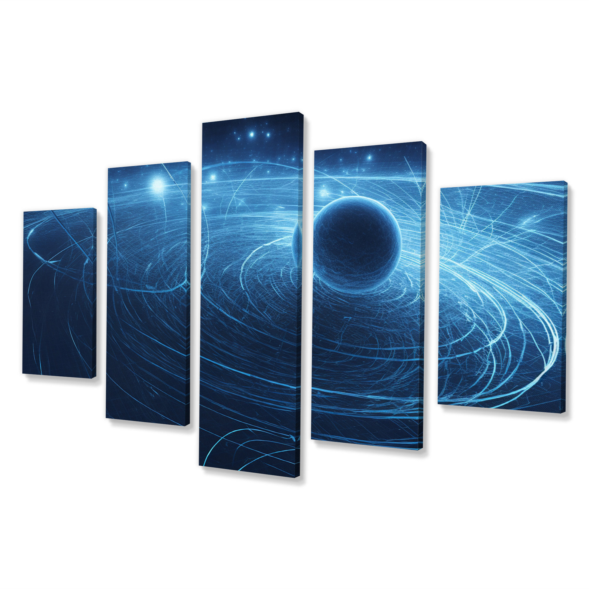 Design Art Blue Solar System Magnetic Galaxy - Space Wall Art Living ...