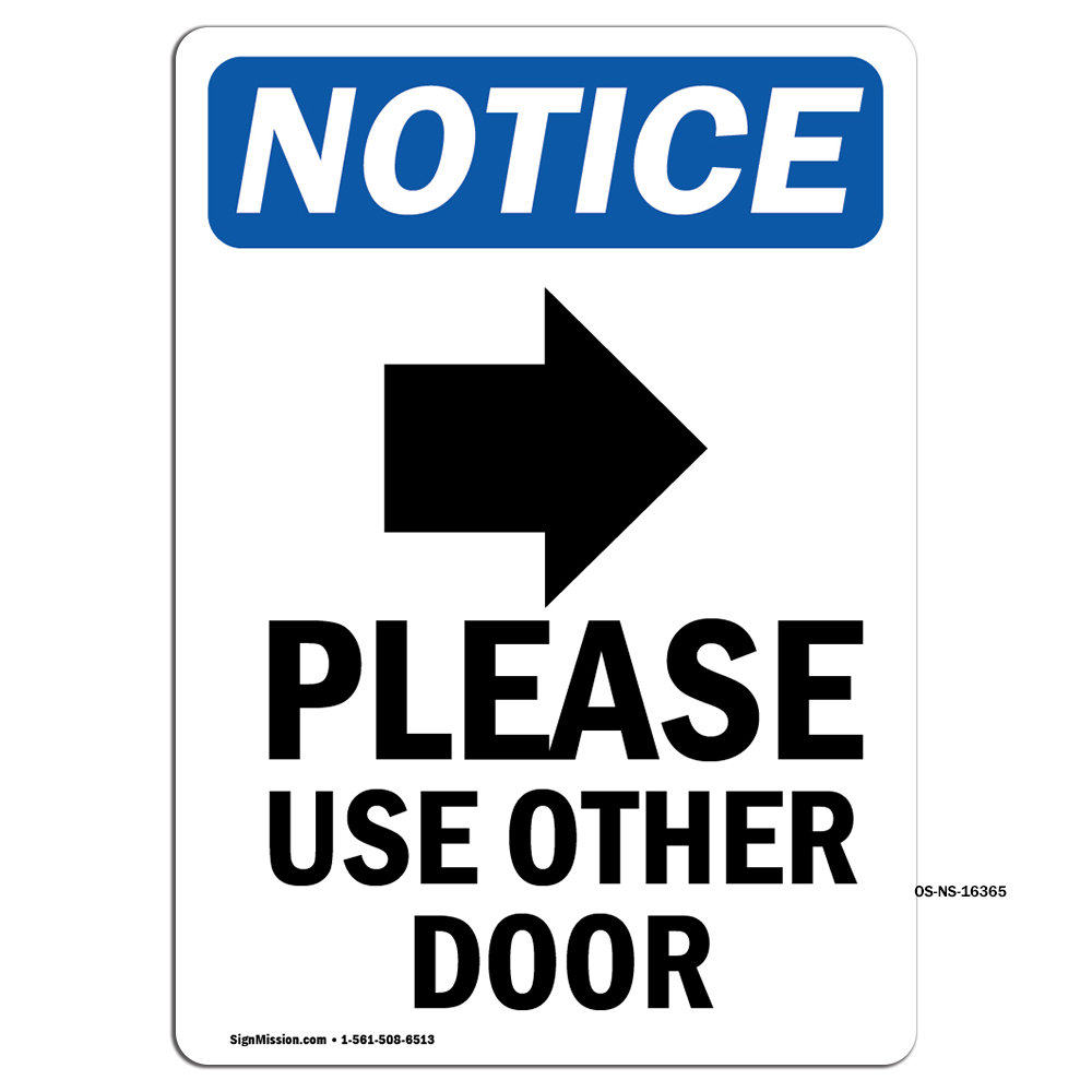 SignMission Please Use Other Door Sign | Wayfair