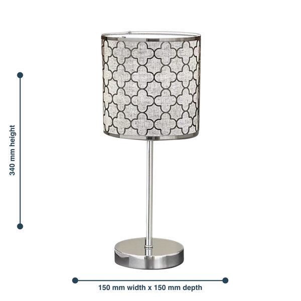 Metro Lane Set of 2 Lazar - Laser Cut Out Lamps with Grey Fabric ...