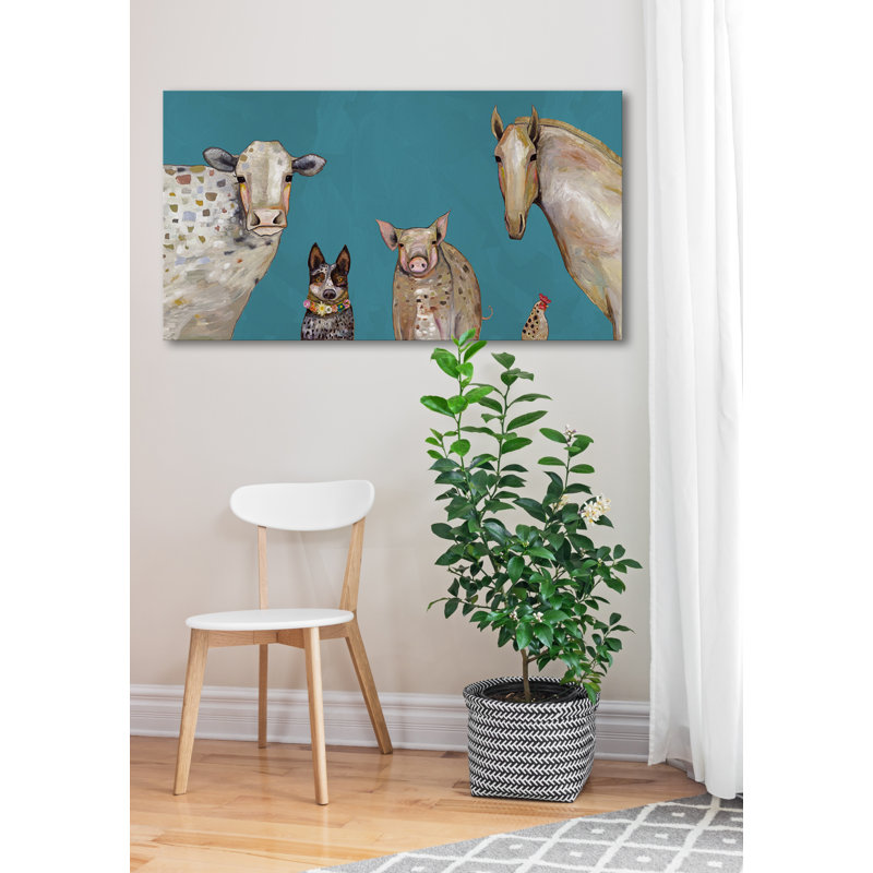 Wrought Studio™ Cattle Dog and Crew - Acrylic Painting Print on Canvas ...