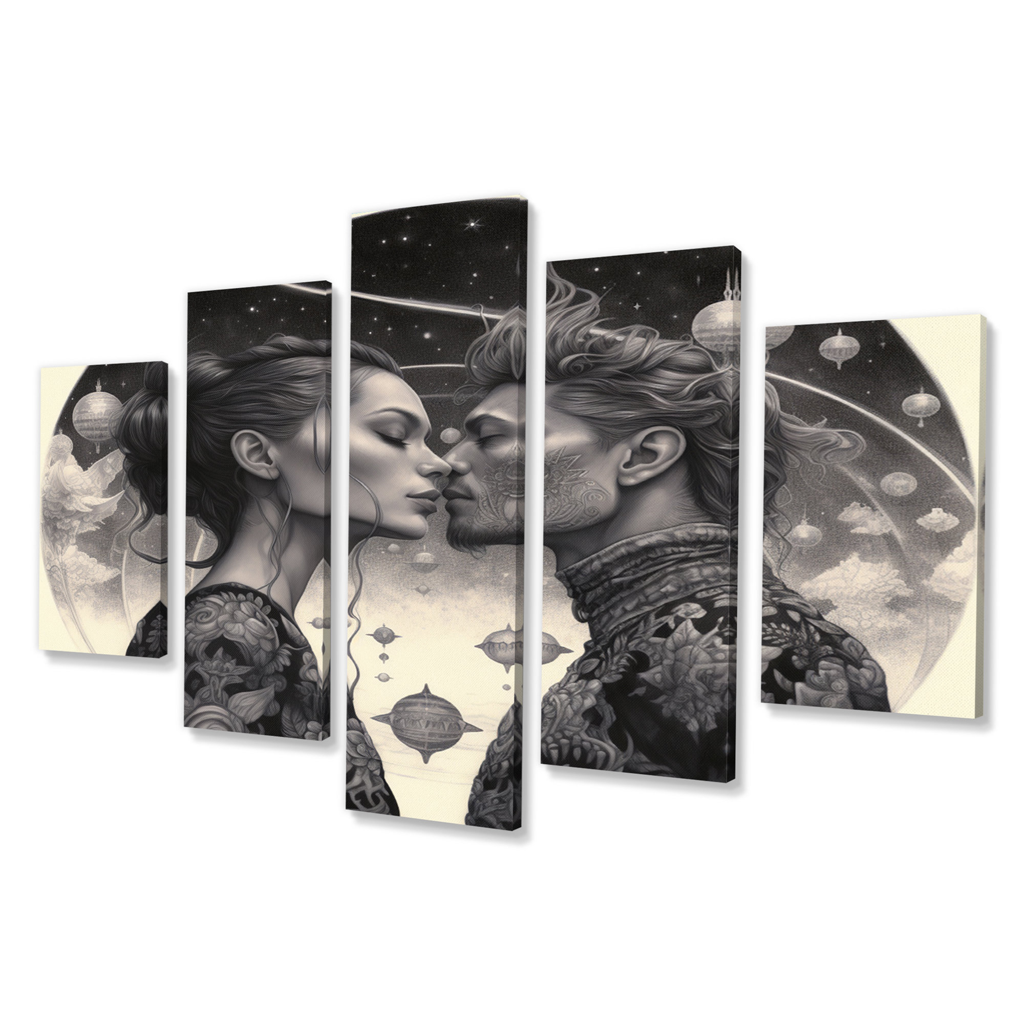 Lark Manor Twin Flame Love Storey Tender Couple IV - Couple Canvas ...