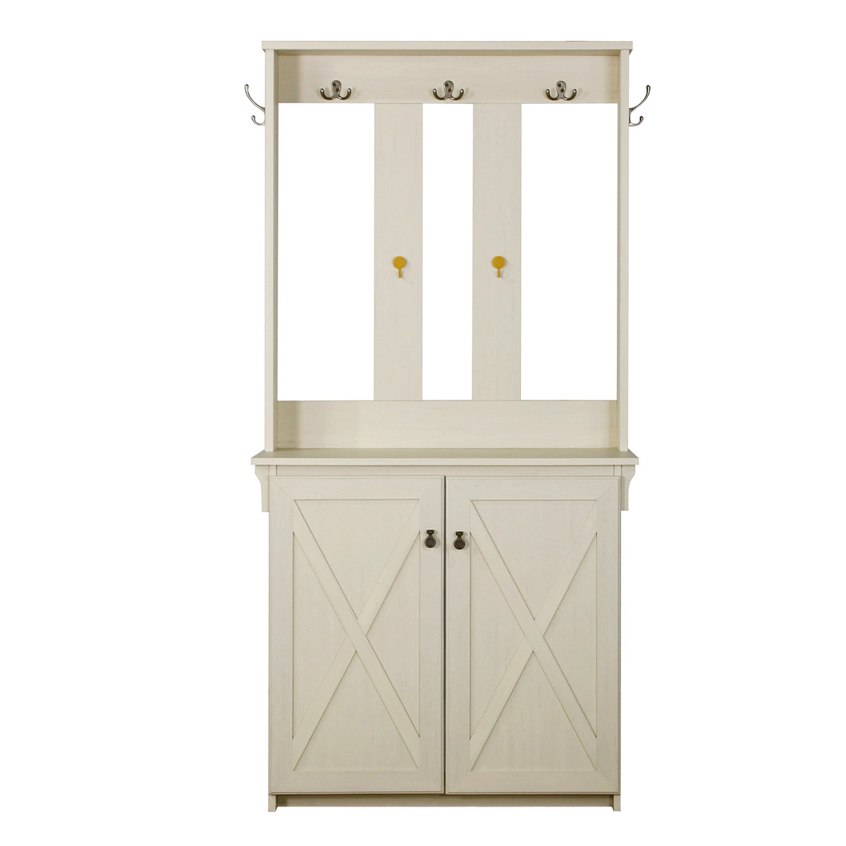 Gracie Oaks Botir Hall Tree 32.59'' Wide Hall Tree With Storage ...