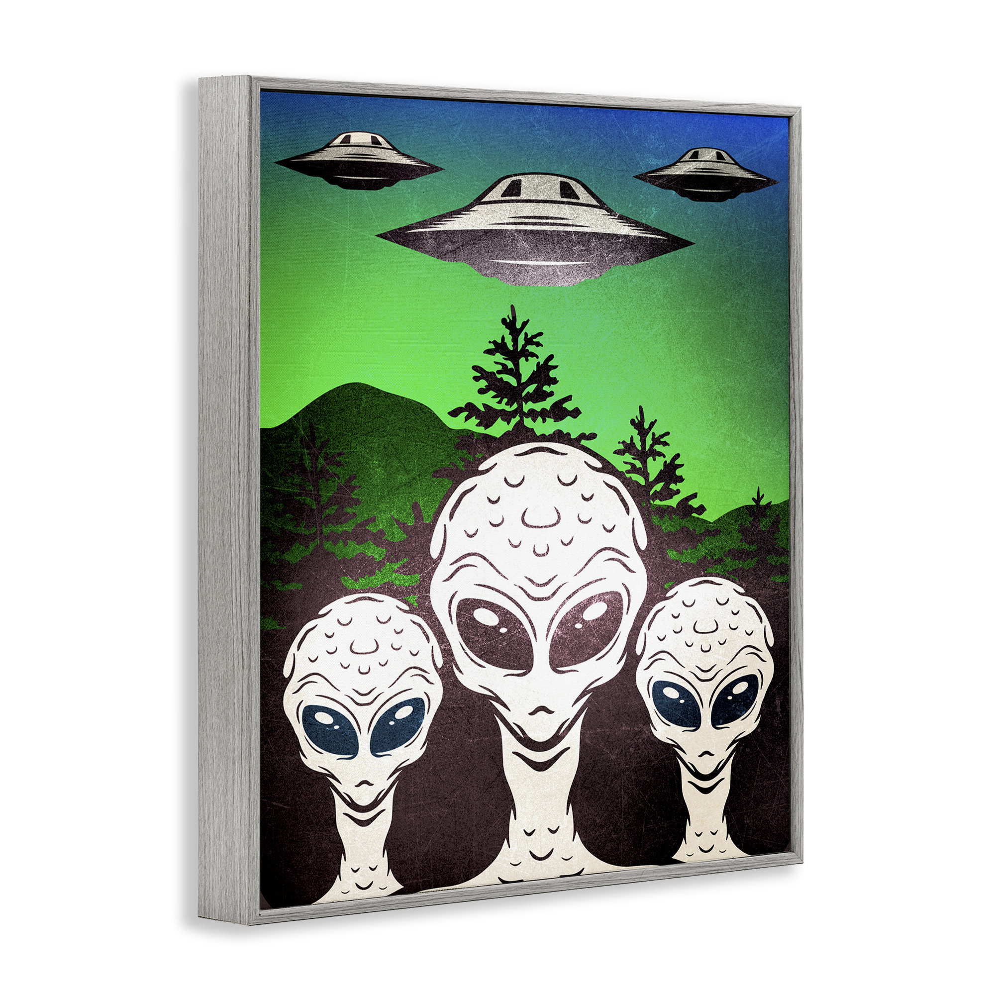 George Oliver Vintage Aliens & UFO Framed Giclee, design by Kim Allen ...