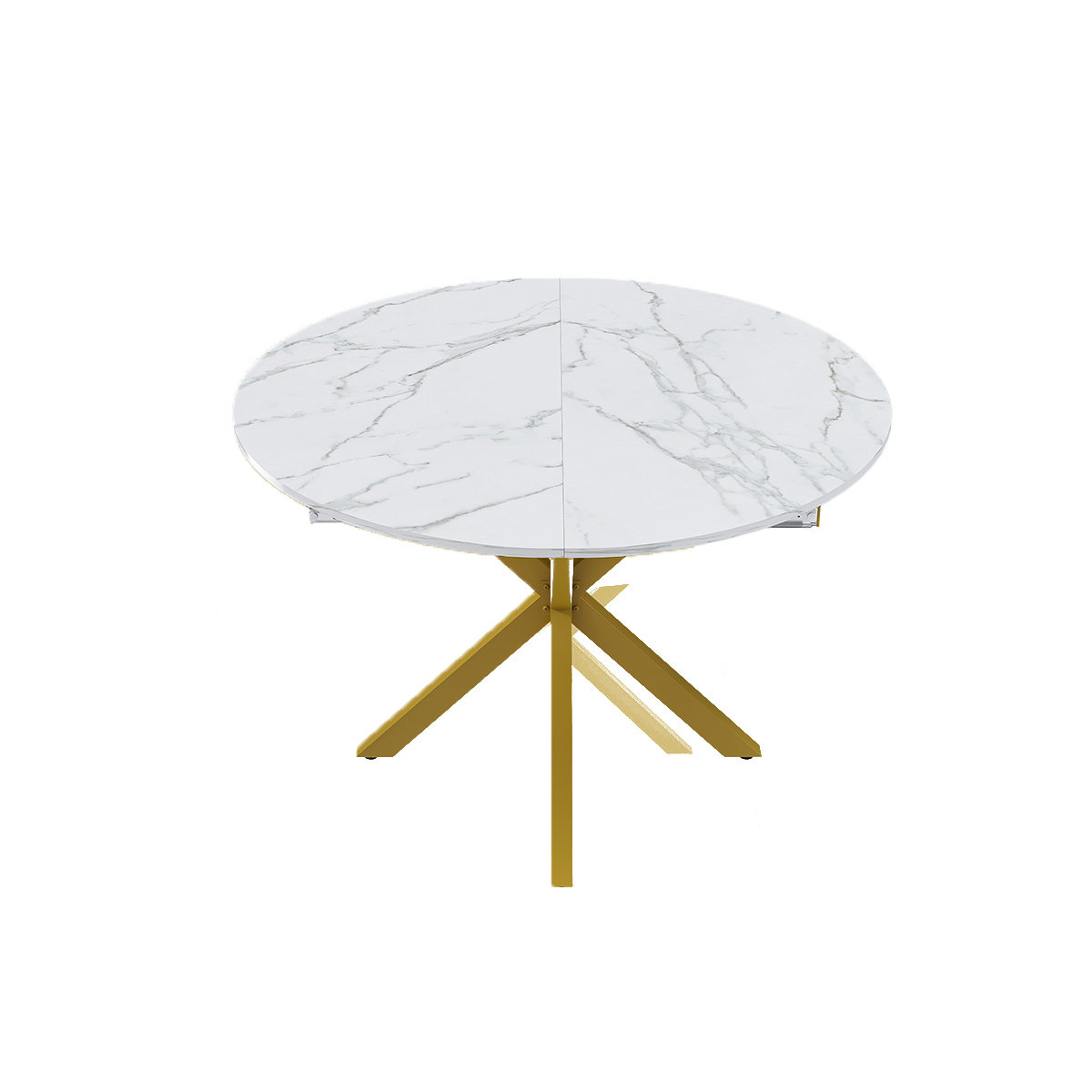 Mercer41 White + Gold + MDF + Lron + Round + Dining table - Wayfair Canada