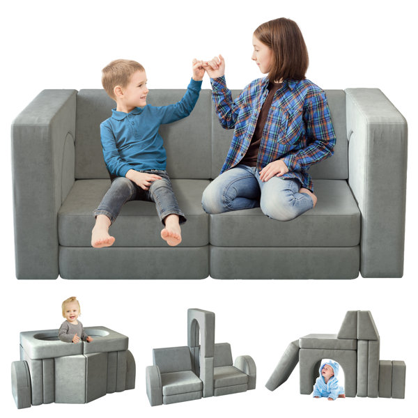 Gemma Violet Camborne Kids Couch 10PCS, Modular Kids Couch for Playroom ...